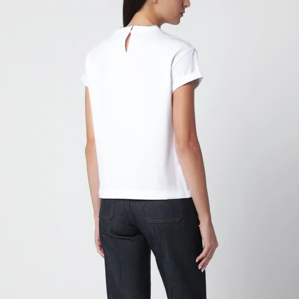 Brunello Cucinelli Crew Neck T-shirt With Monile Detail