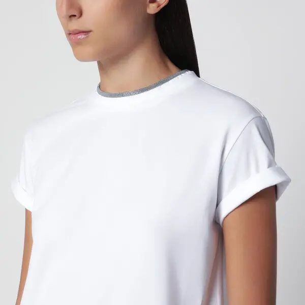 Brunello Cucinelli Crew Neck T-shirt With Monile Detail