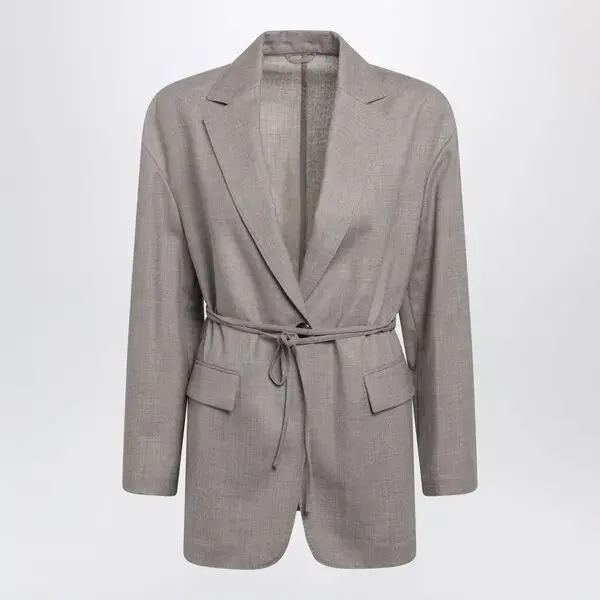 Brunello Cucinelli Melange Virgin Wool Blazer In Almond - Brown