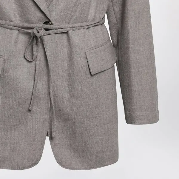 Brunello Cucinelli Melange Virgin Wool Blazer In Almond