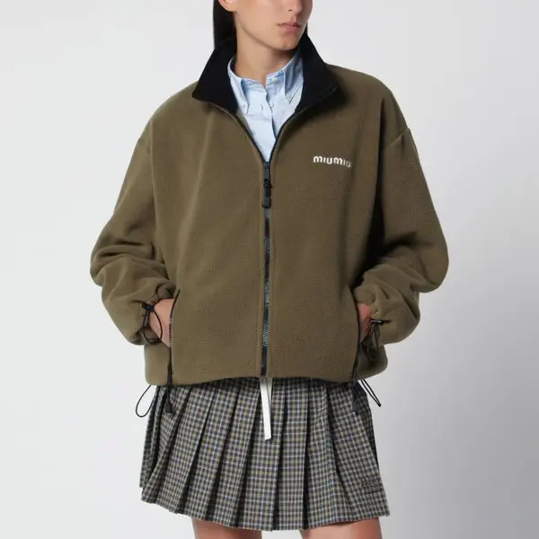 Miu Miu Military Fleece Sweatshirt - Green
