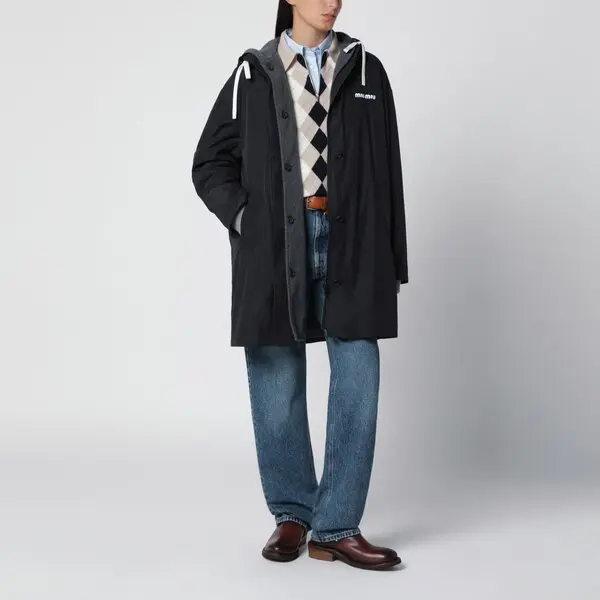 Miu Miu Caban In Panama And Fleece - Black
