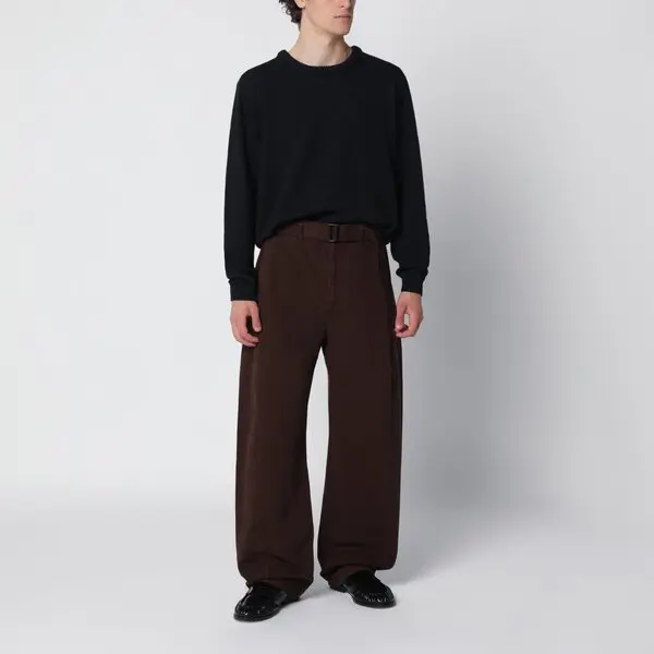 LEMAIRE Coal Alpaca Wool Blend Crew Neck Sweater