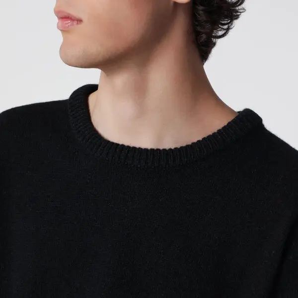 LEMAIRE Coal Alpaca Wool Blend Crew Neck Sweater