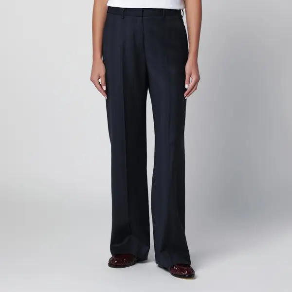 BLAZÉ MILANO Navy Prince Of Wales Pattern Lundy Trousers In Wool - Blue