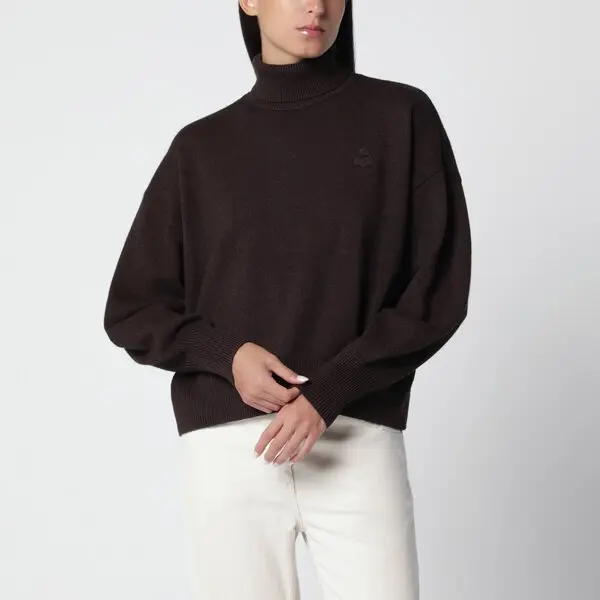 Isabel Marant Étoile Nasha Chocolate Cotton-wool Turtleneck - Brown