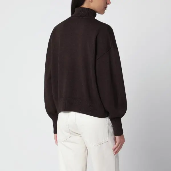 Isabel Marant Étoile Nasha Chocolate Cotton-wool Turtleneck