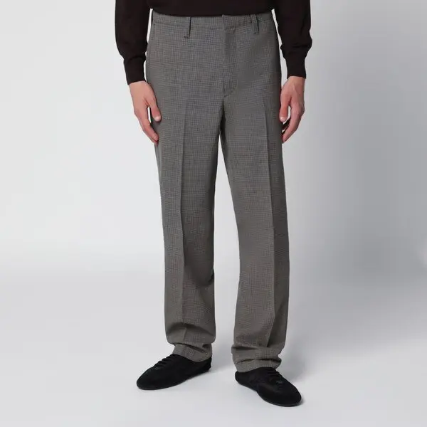 Prada Forest Wool Tailored Trousers