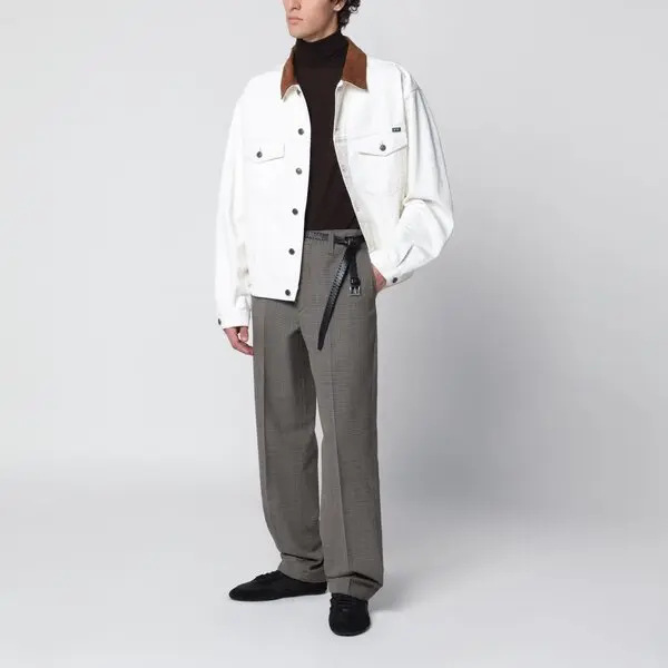 Prada Forest Wool Tailored Trousers