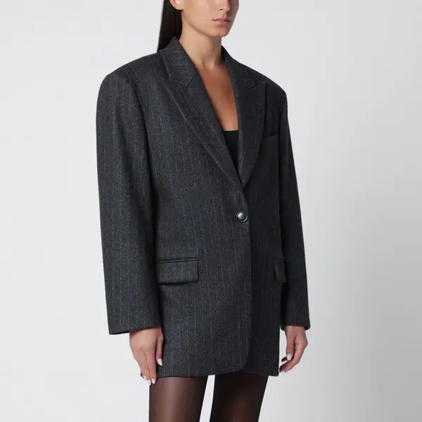 Andamane Margaux Textured Jacket With Pin Stripes