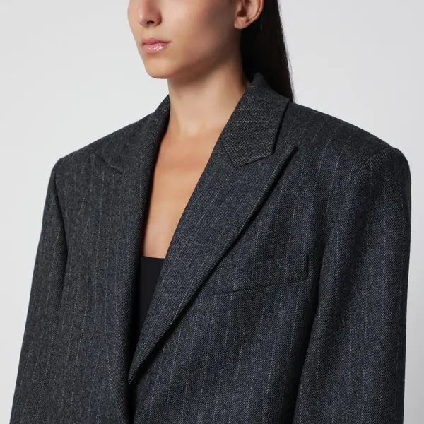 Andamane Margaux Textured Jacket With Pin Stripes