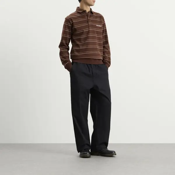 NO PROBLEMO Striped Ls Rugby Shirt