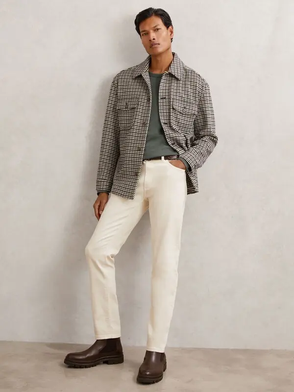 REISS Liam Wool-blend-check Overshirt