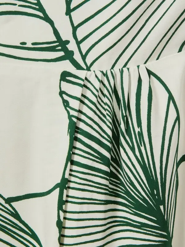 REISS White & Green Halter Neck Maxi Dress