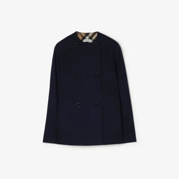 Burberry Cashmere Pea Coat - Navy