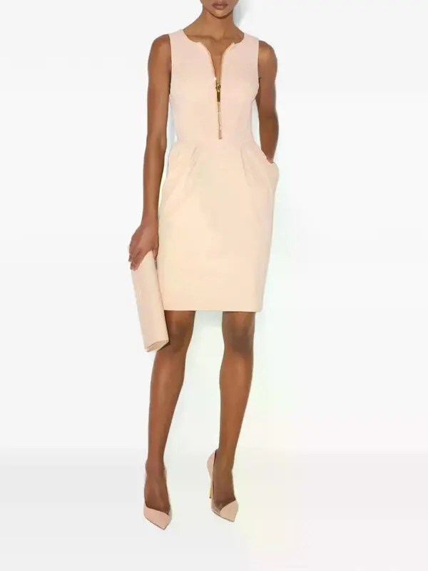 Elisabetta Franchi Technical Fabric Midi Dress With Zip Detail