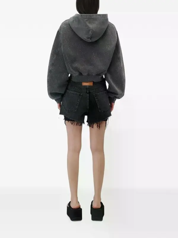 Alexander Wang Zip-up Hoodie W/ All-over Hotfix