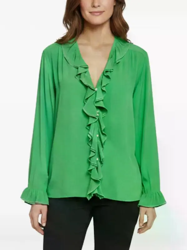 Victoria Beckham Ruffled Long-sleeve Blouse