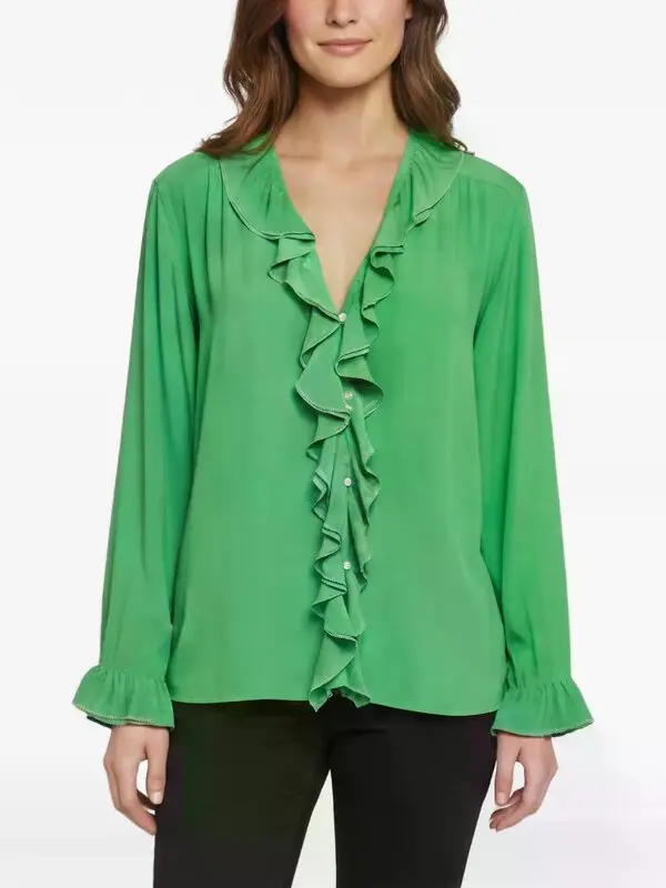 Victoria Beckham Ruffled Long-sleeve Blouse