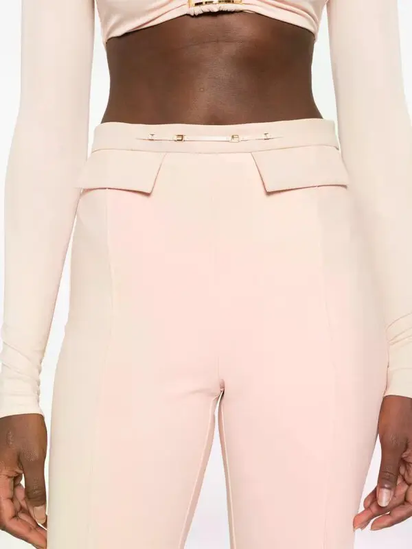 Elisabetta Franchi Logo Plaque Flared Trousers