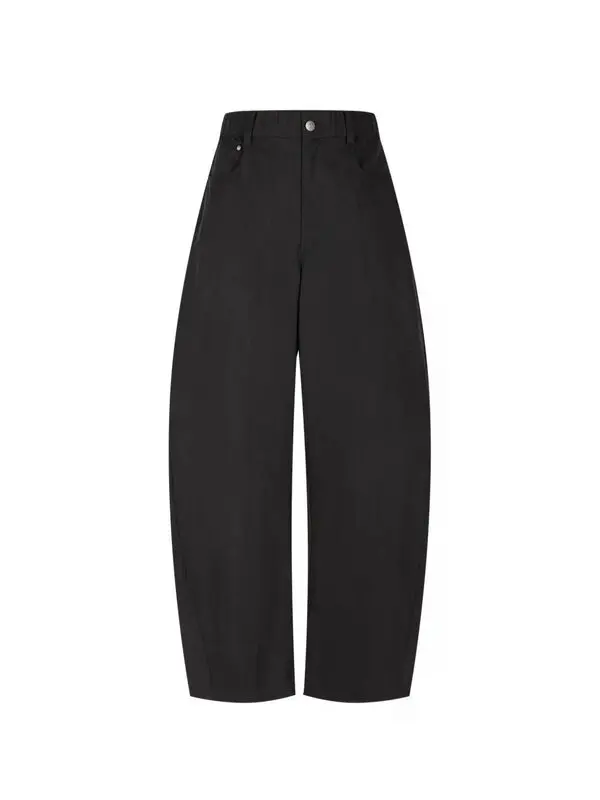 CROQUIS Wide-leg Trousers With Drawstring Waist - Black