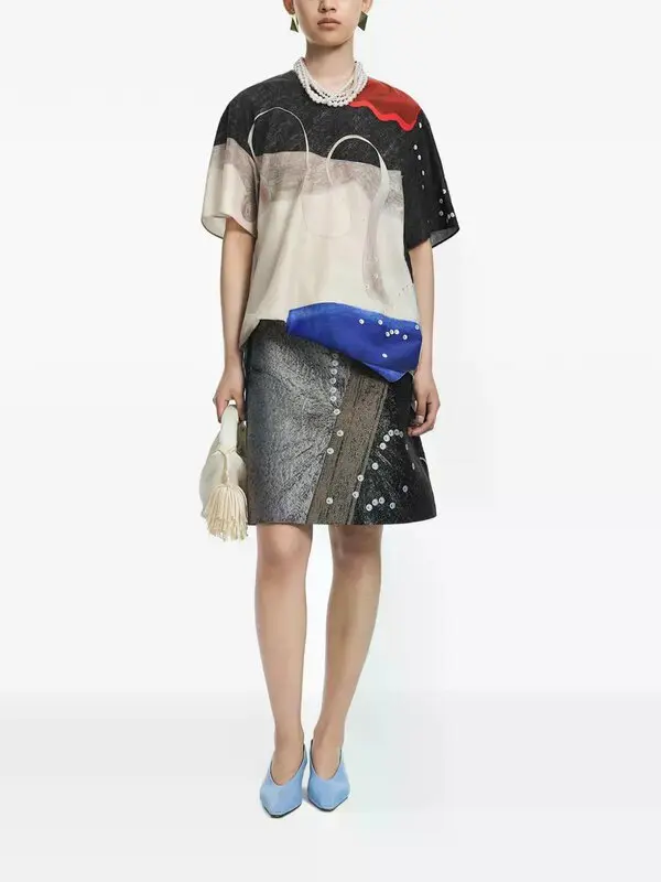 JNBY Abstract Print Short-sleeve Shirt - Neutrals
