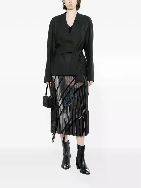 JNBY Abstract-print Pleated Midi Skirt