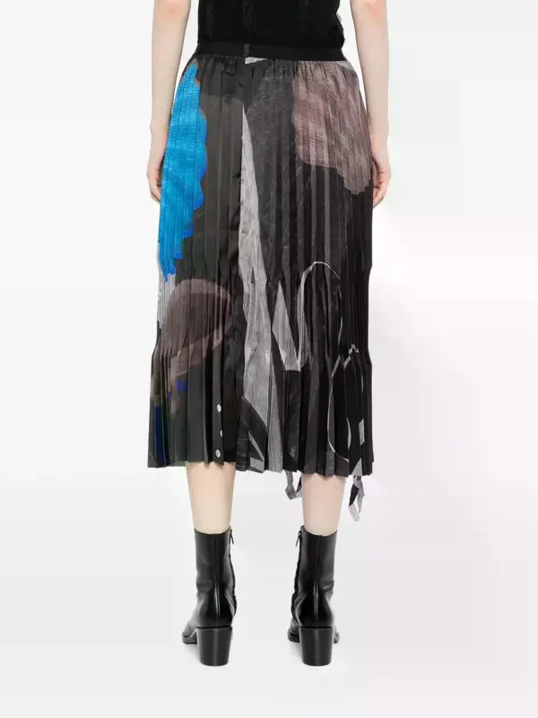 JNBY Abstract-print Pleated Midi Skirt