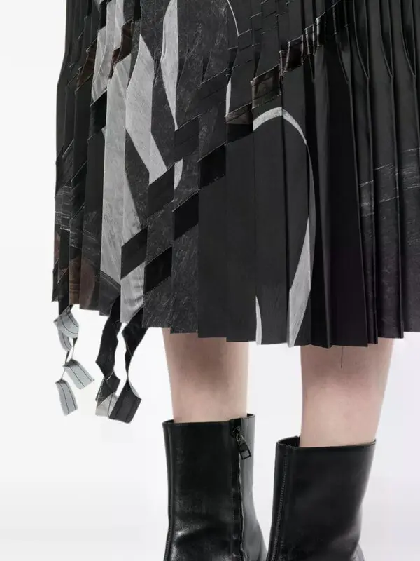 JNBY Abstract-print Pleated Midi Skirt