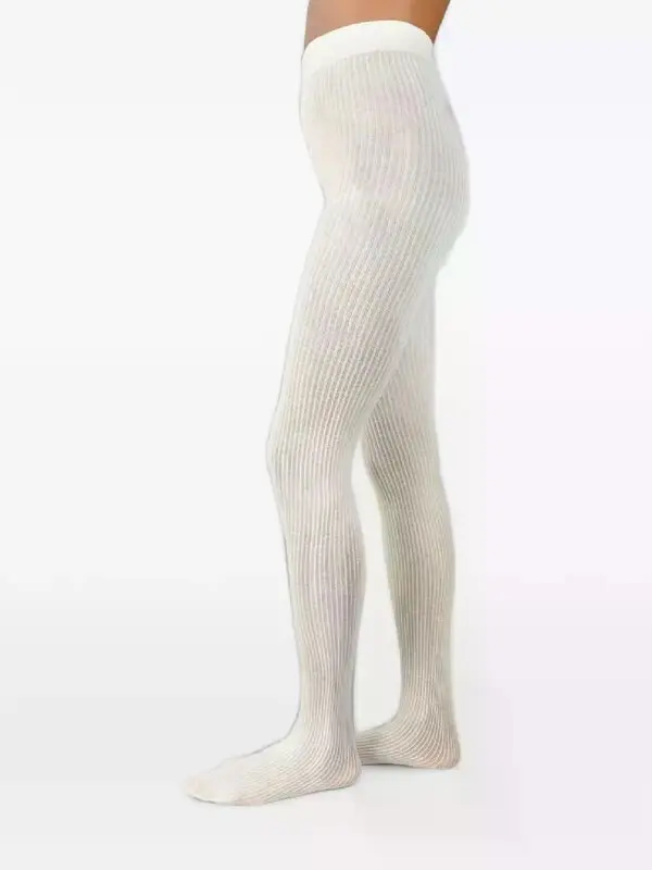 Swedish Stockings Zoe Ribbed Tights - White
