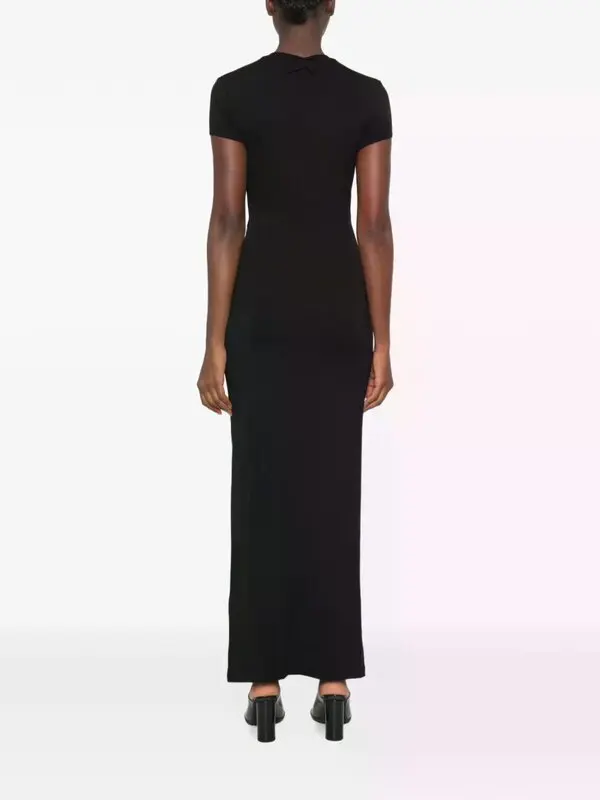 JEAN PAUL GAULTIER Leather-tag Draped Maxi Dress