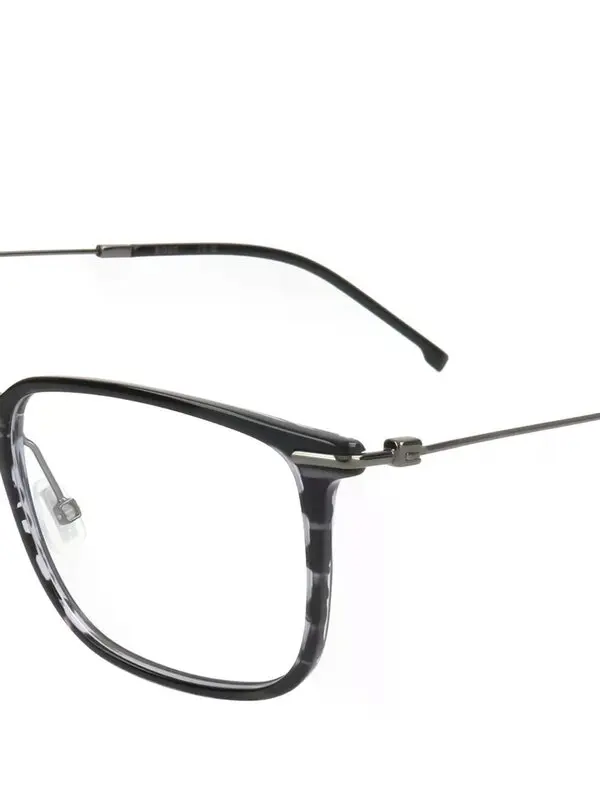 BOSS Striped Square-frame Glasses