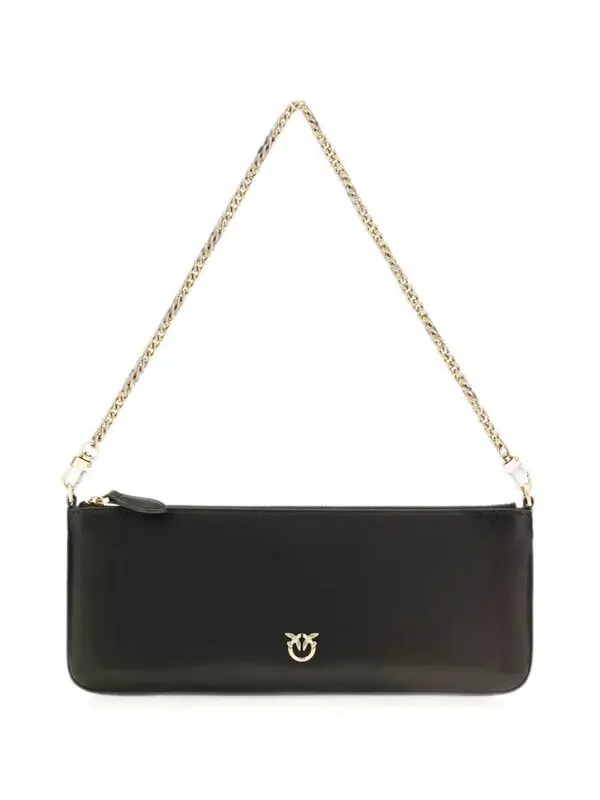Pinko Horizontal Flat Leather Shoulder Bag