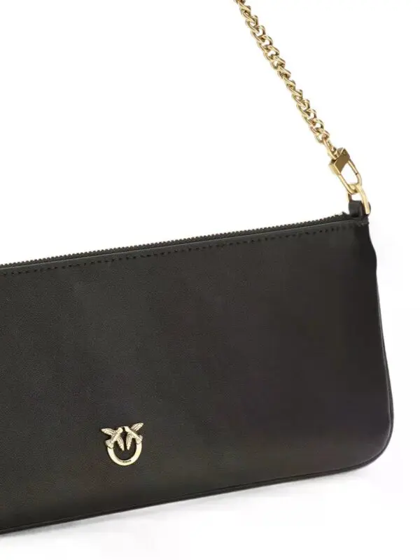 Pinko Horizontal Flat Leather Shoulder Bag