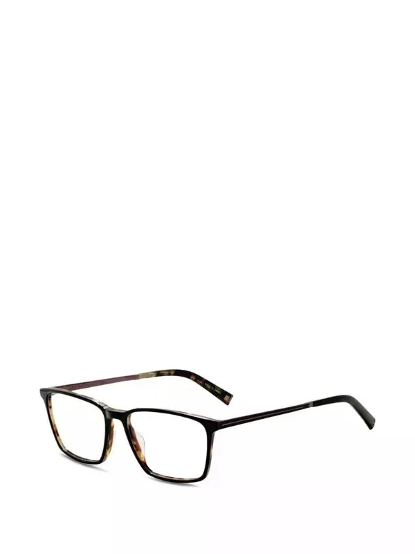 John Varvatos Tortoiseshell-effect Rectangle-frame Glasses