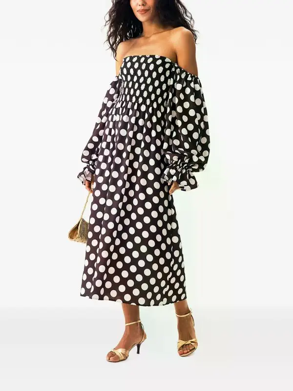 Sleeper Atlanta Polka-dot Midi Dress