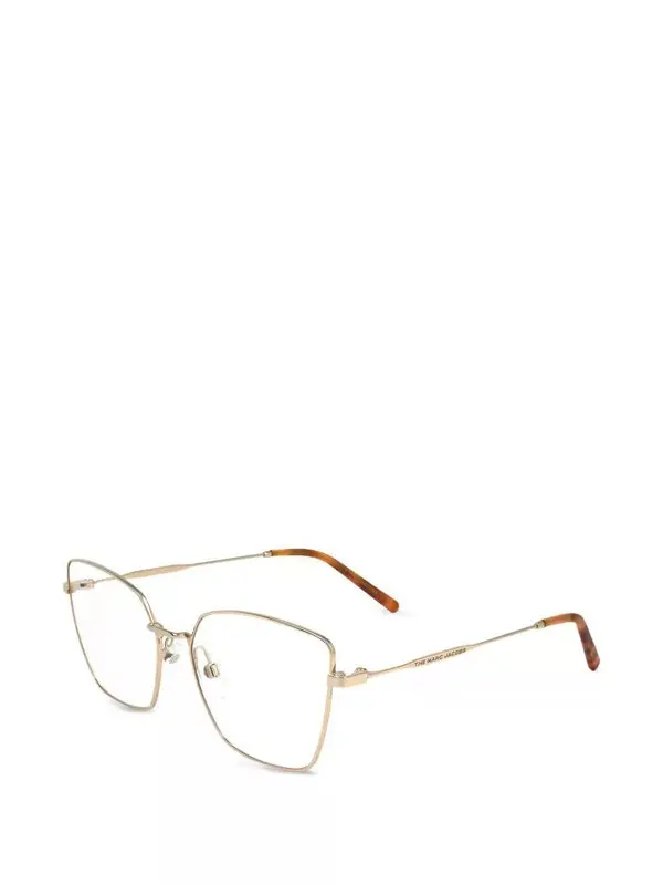 Marc Jacobs Geometric-frame Tortoiseshell-effect Glasses - Gold