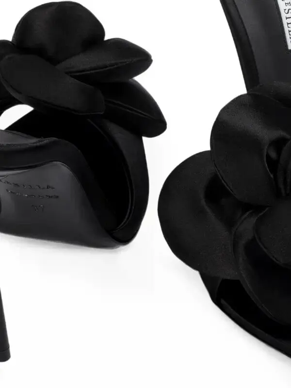 LE SILLA Rose Floral-appliqué Stiletto Sandals