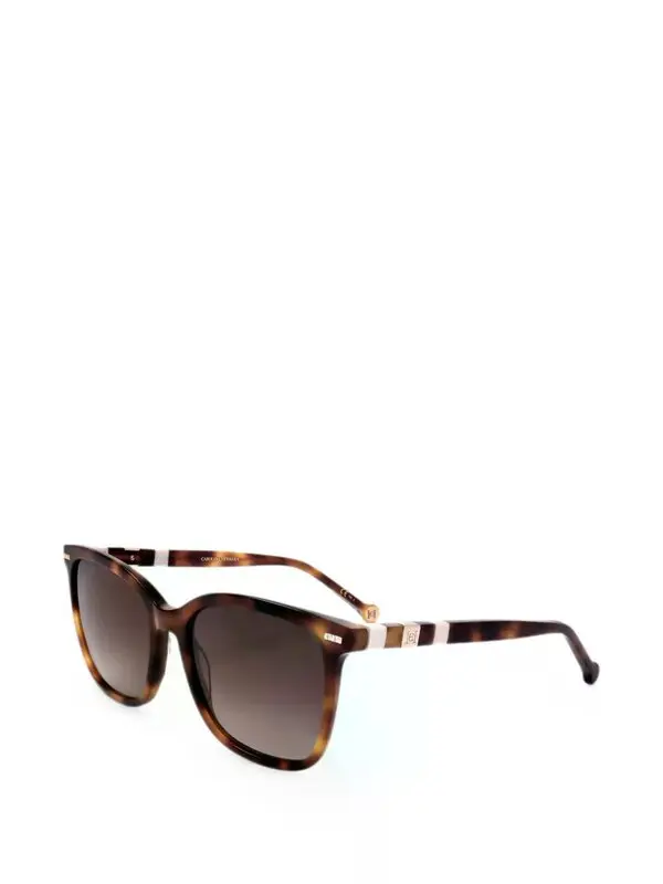 Carolina Herrera Tortoiseshell-effect Square-frame Sunglasses
