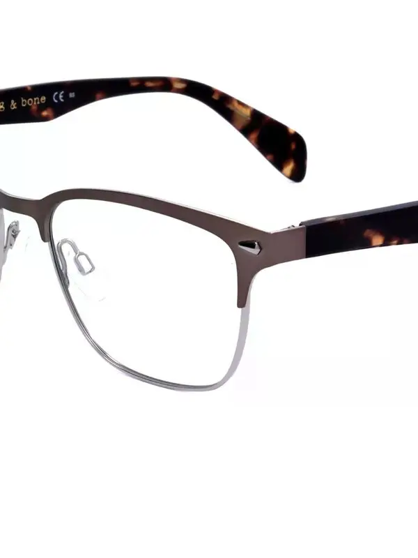 Rag & Bone Browline Eyeglasses With Tortoiseshell Detail - Brown