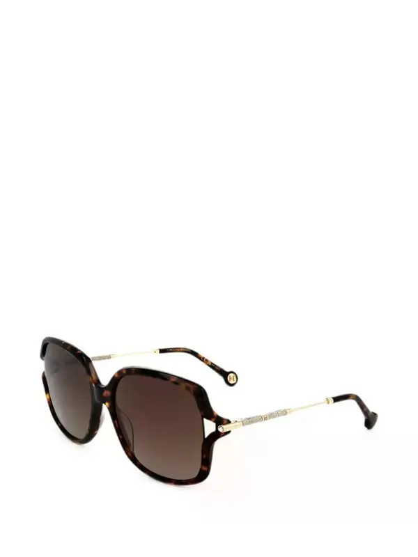 Carolina Herrera Tortoiseshell-effect Geometric-frame Sunglasses
