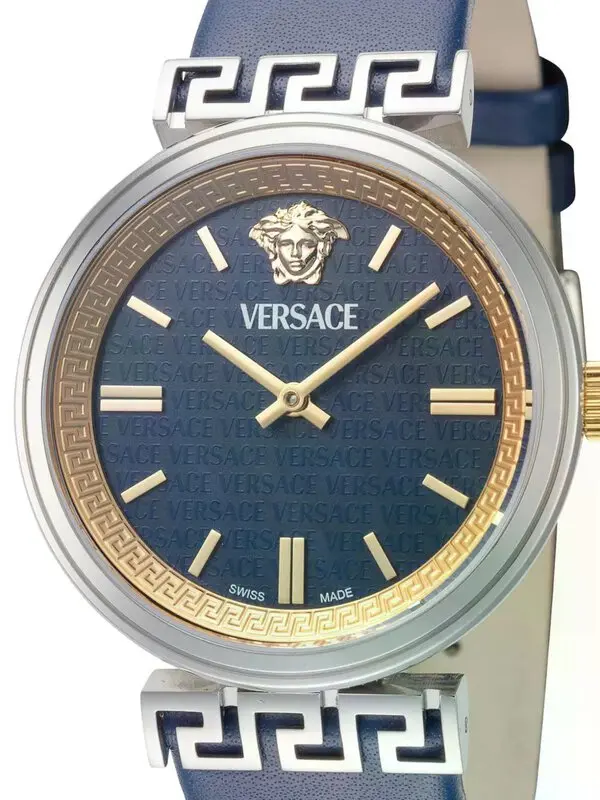 Versace Mythos Greca 36mm Quartz Watch With Greca Motif - Blue