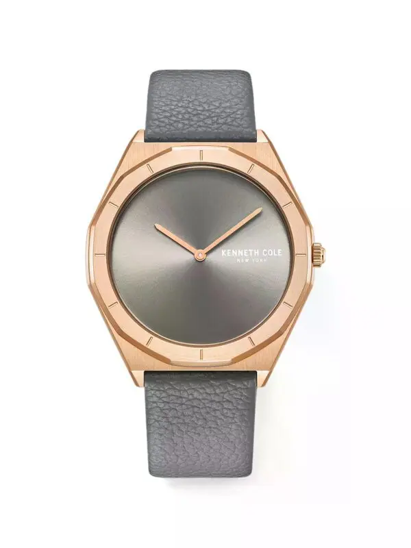 KENNETH COLE Classic Leather-strap 41mm Watch