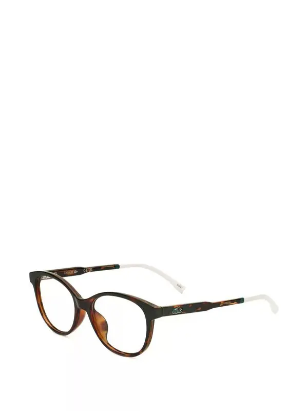 Lacoste Tortoiseshell-effect Round Frame Eyeglasses - Brown