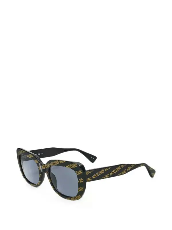 Moschino Logo-pattern Square-frame Sunglasses - Black