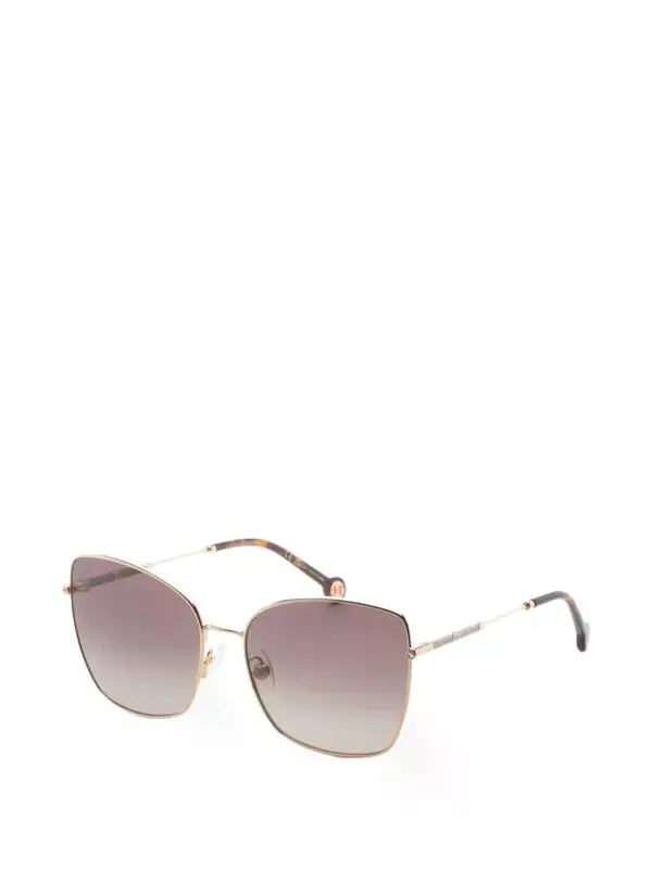Carolina Herrera Square Frame Sunglasses - Gold