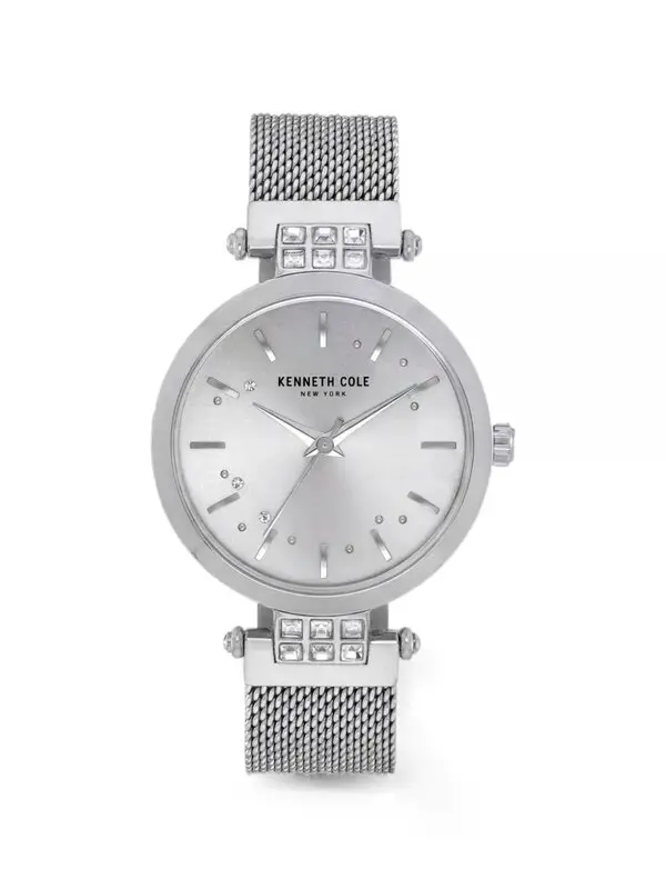 KENNETH COLE Crystal-embellished Mesh-bracelet 34mm Watch