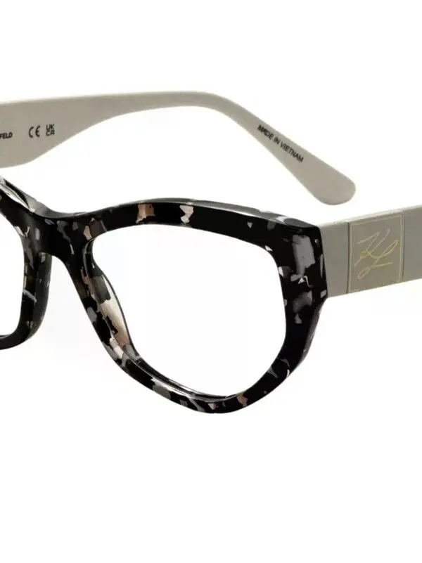 Karl Lagerfeld Marble-effect Cat-eye Frame Glasses - Neutrals