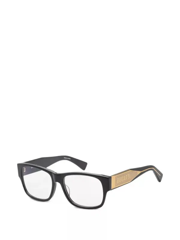 BUGATTI Logo-engraved Rectangle-frame Glasses