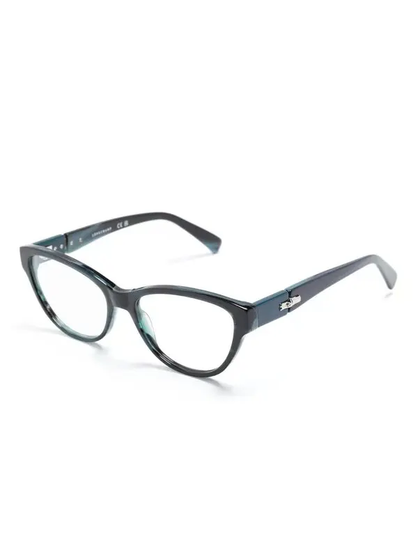 Longchamp Marbled-pattern Cat-eye Frame Glasses